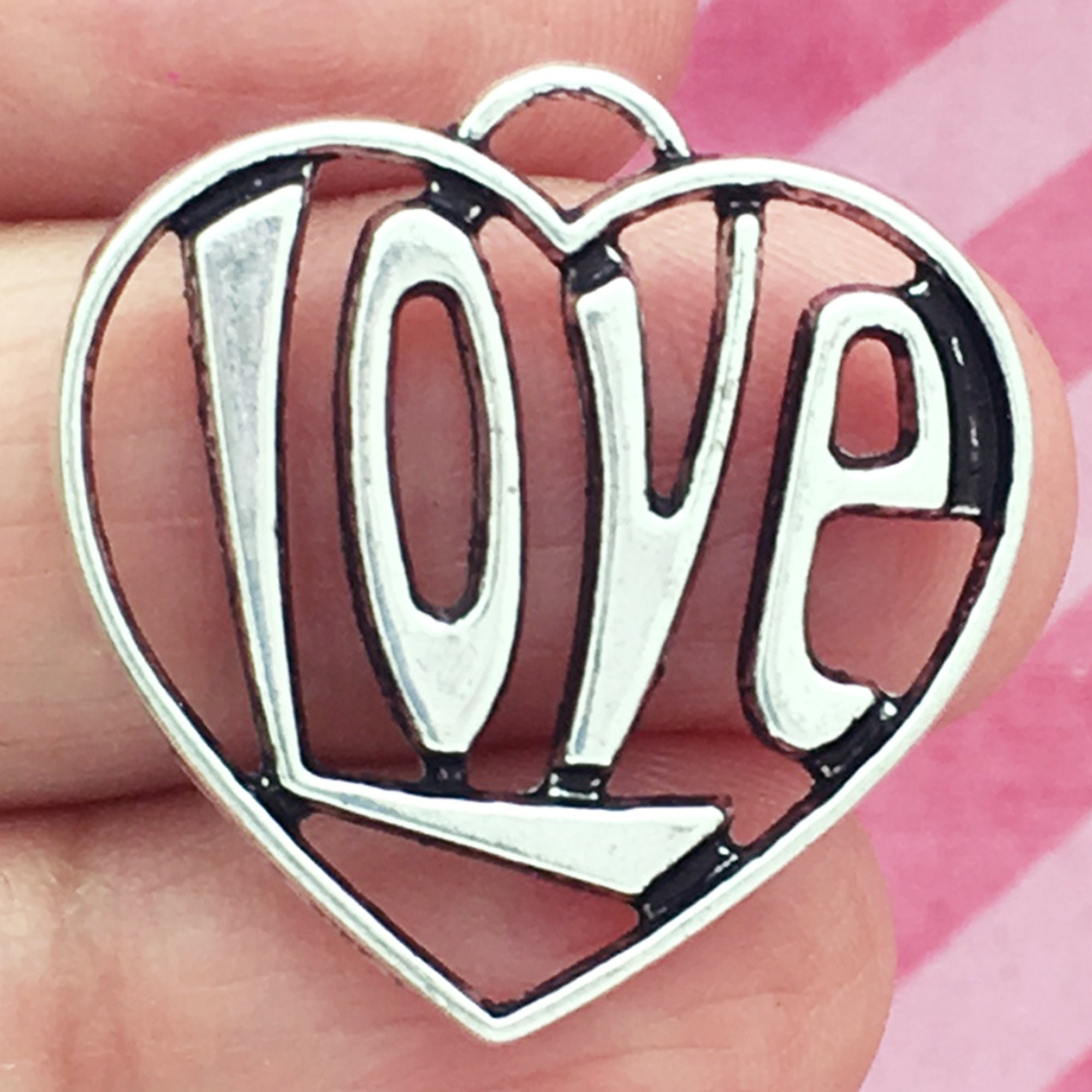 3 Love Heart Charm Silver by TIJC SP0120 - Etsy