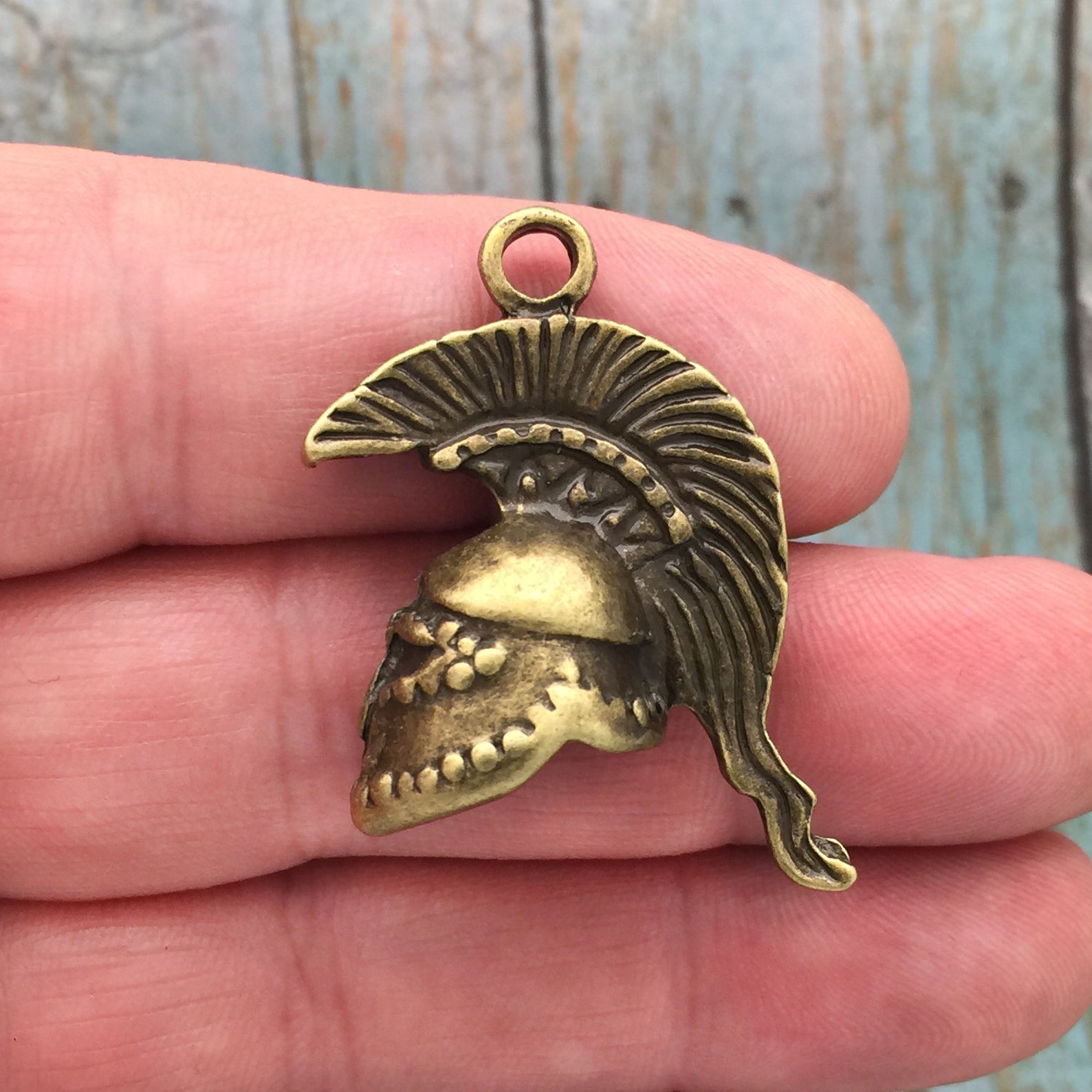 1 Trojan Helmet Charm Spartan Pendant Bronze by TIJC SP1443 - Etsy