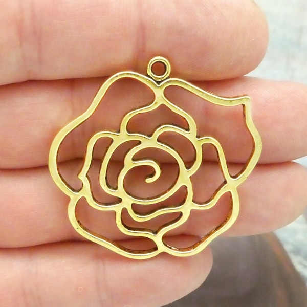Rose Charm - Etsy