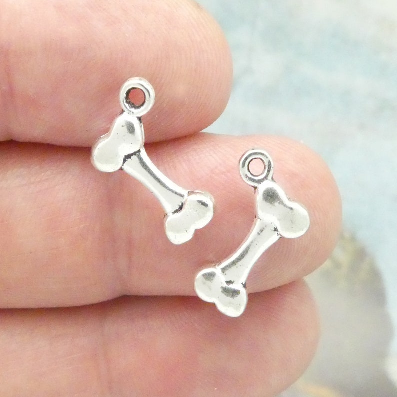 12 Silver Dog Bone Charm Pendant 17x11mm by TIJC SP0590 - Etsy