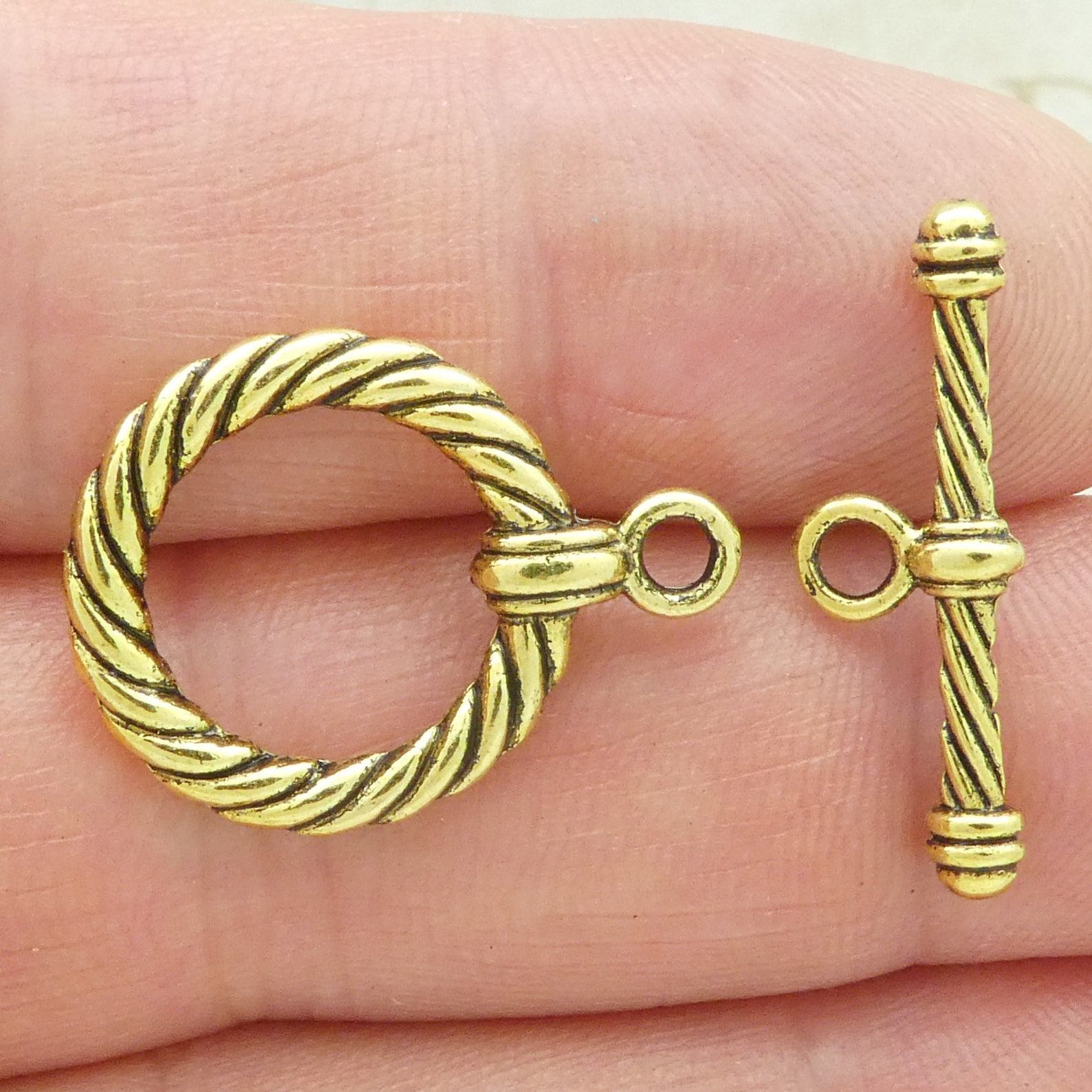 6 Sets Rope Round Gold Toggle Clasp 24x18mm by TIJC SPT016 - Etsy
