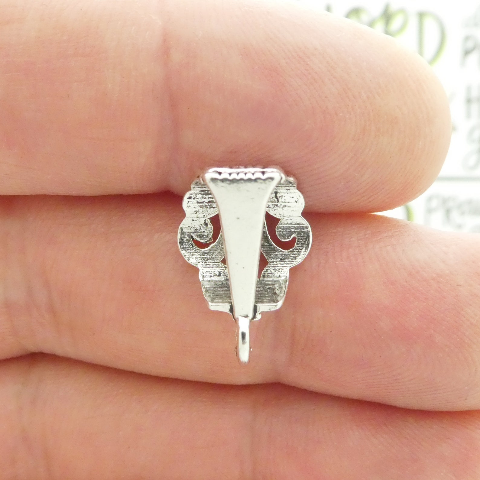 10 Ornate Silver Jewelry Bails 17x13mm by TIJC SP1873 - Etsy