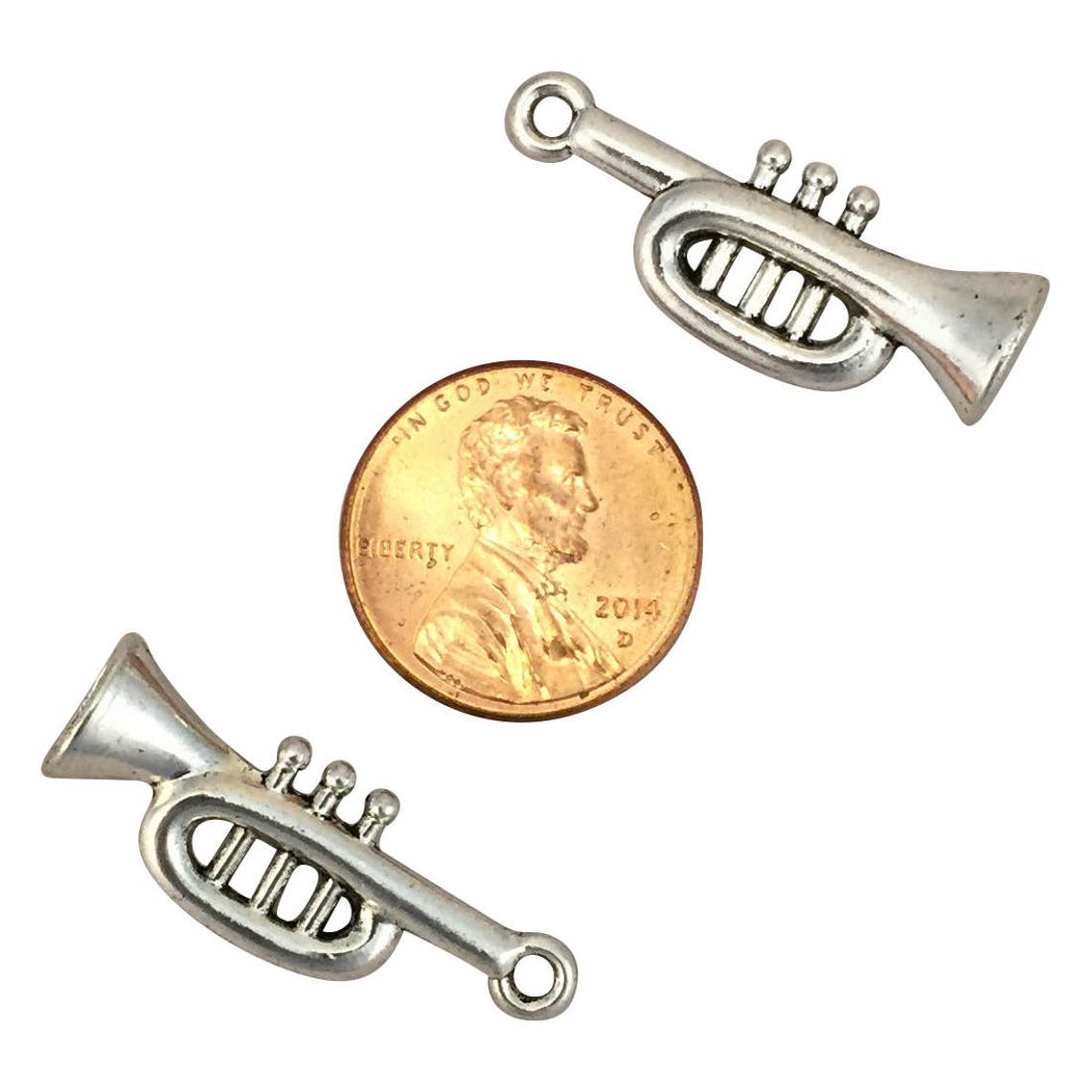 4 Trumpet Charm Silver by TIJC SP0764 | Etsy