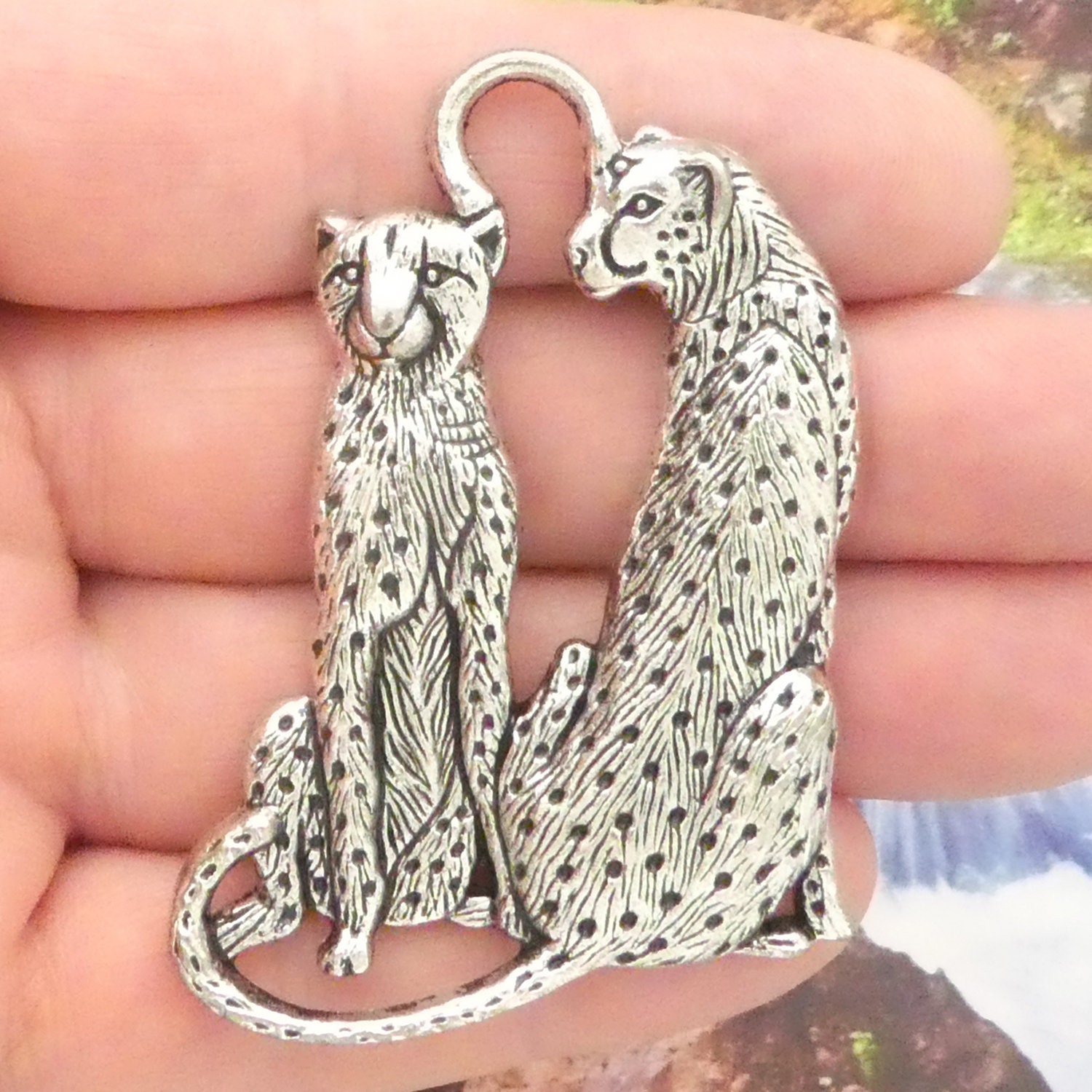 1 Silver Leopard Charm Pendant by TIJC SP0811 - Etsy