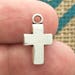 6 Silver Simple Cross Charm Pendant Double Sided by TIJC SP1429 - Etsy