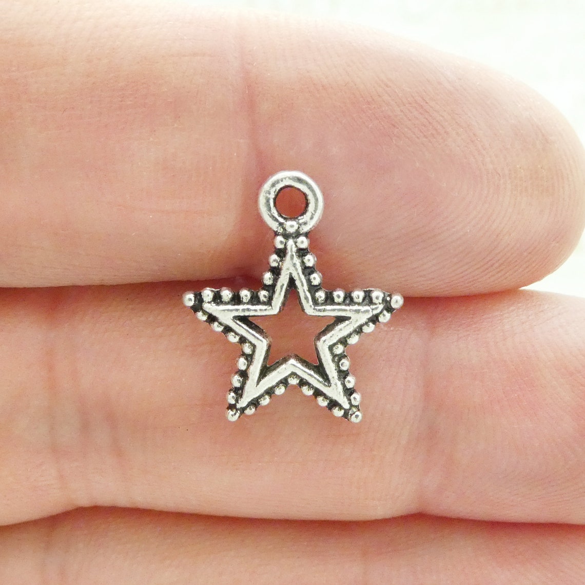 10 Silver Star Charm Pendant 17x15mm by TIJC SP0576 - Etsy