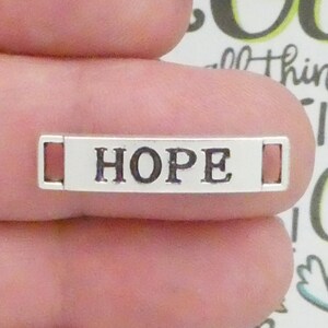 8 Silver Affirmation Hope Charm Bracelet Connector 27x5mm by TIJC ...
