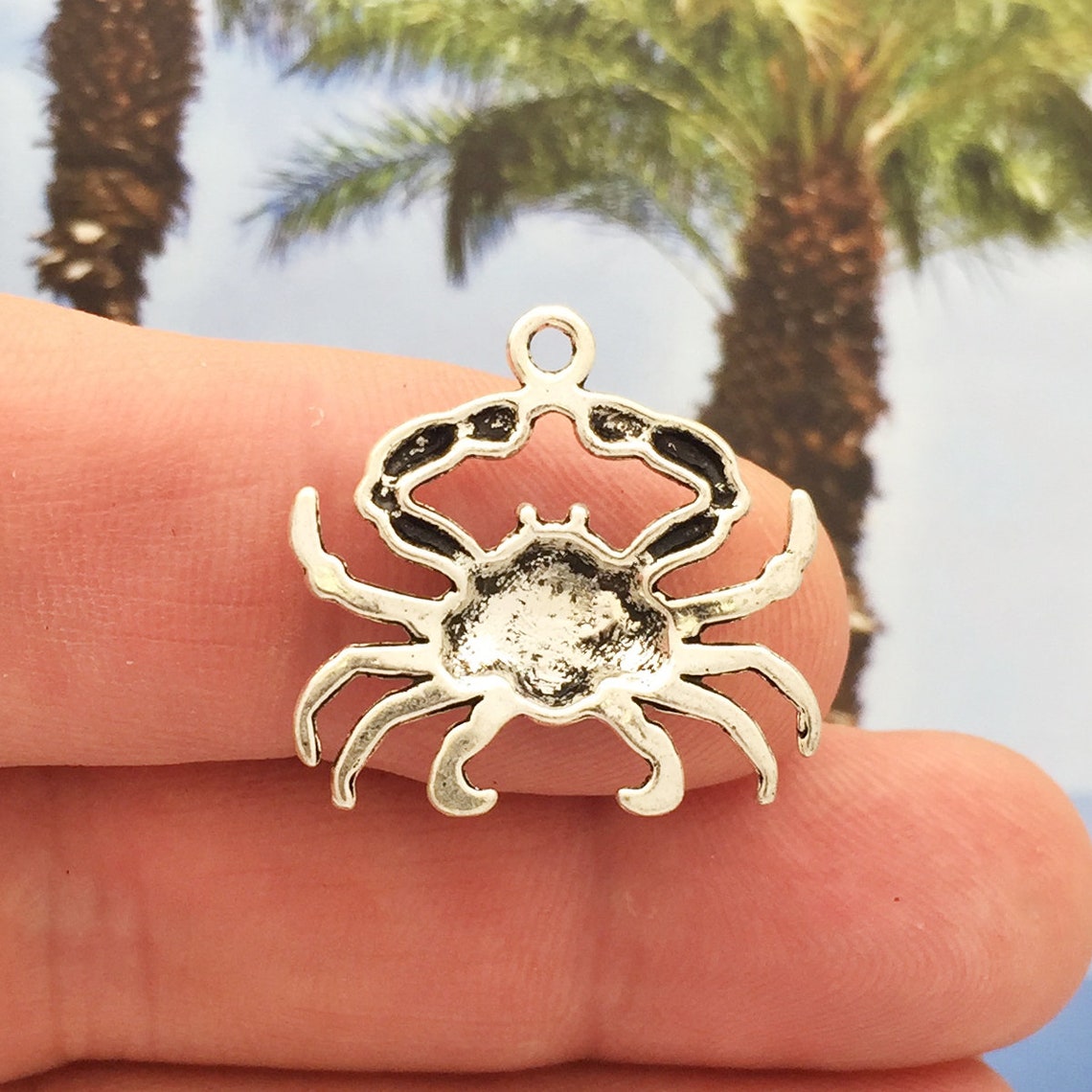 BULK 20 Silver Crab Charm Pendant by TIJC SP1011B - Etsy