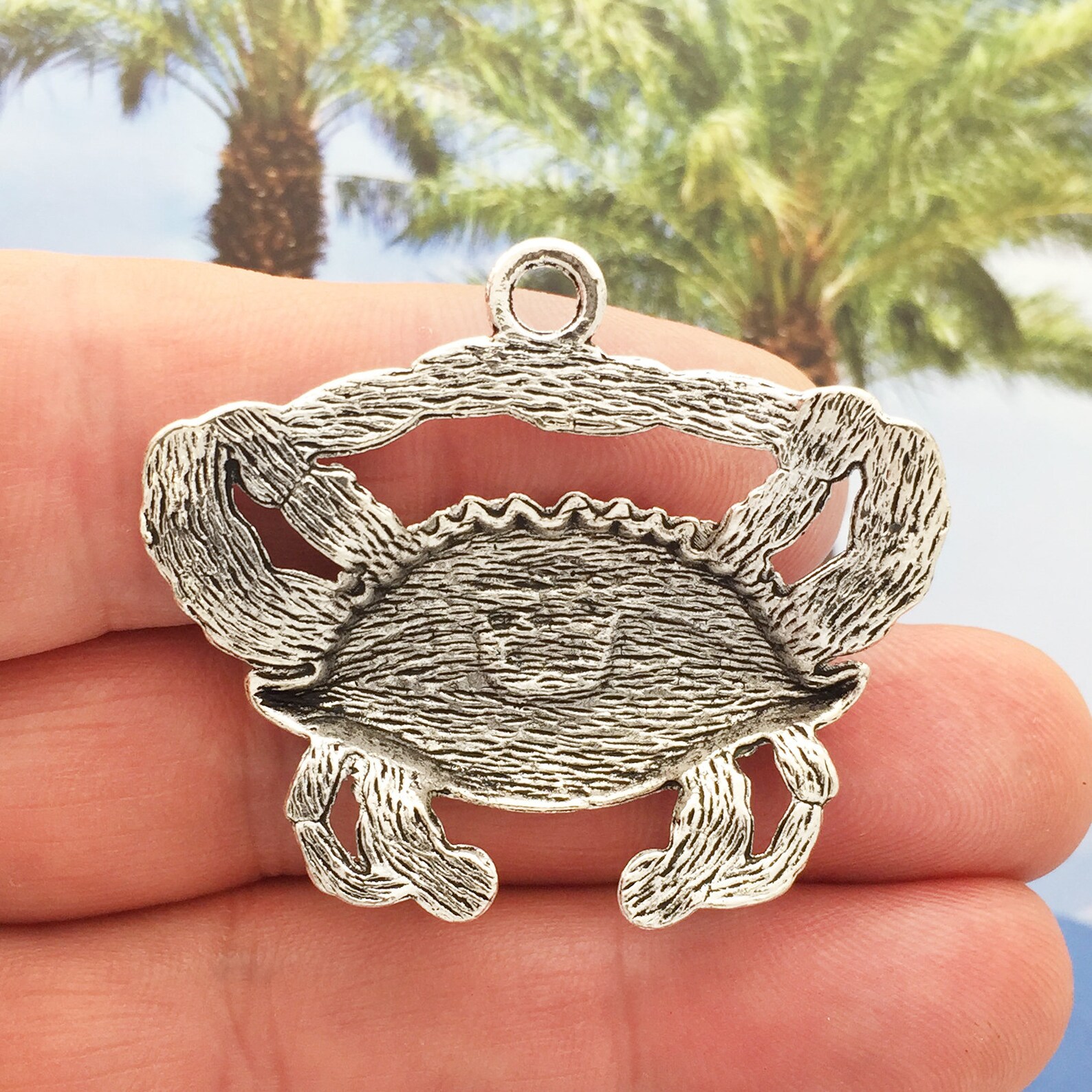 2 Silver Crab Charm Pendant by TIJC SP0878 - Etsy