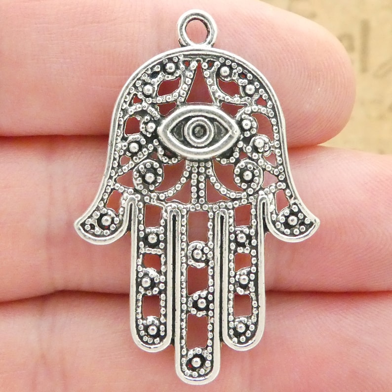3 Hamsa Hand Charm Silver by TIJC SP1922 | Etsy