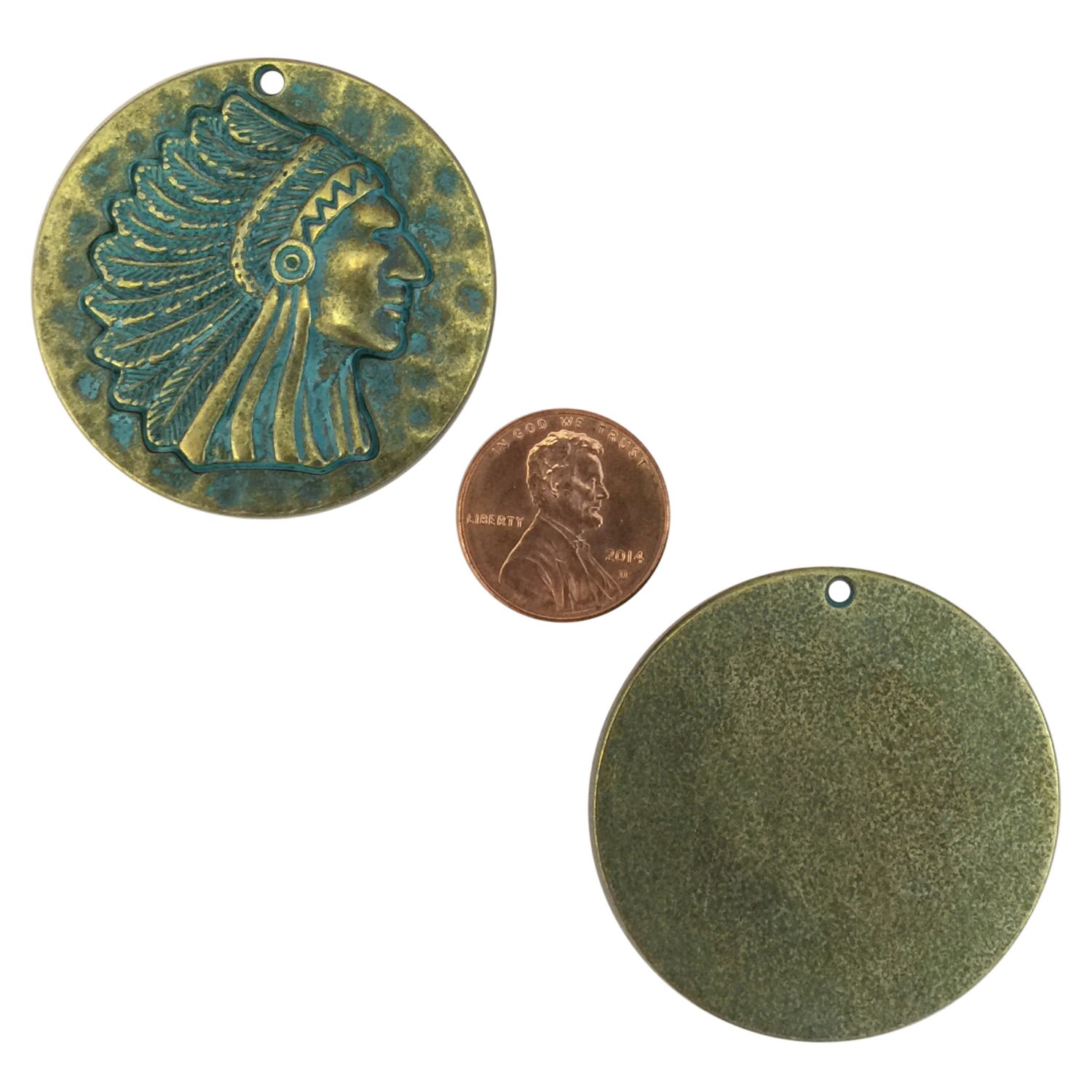 1 Gold Indian Chief Charm Pendant by TIJC SP1483 - Etsy