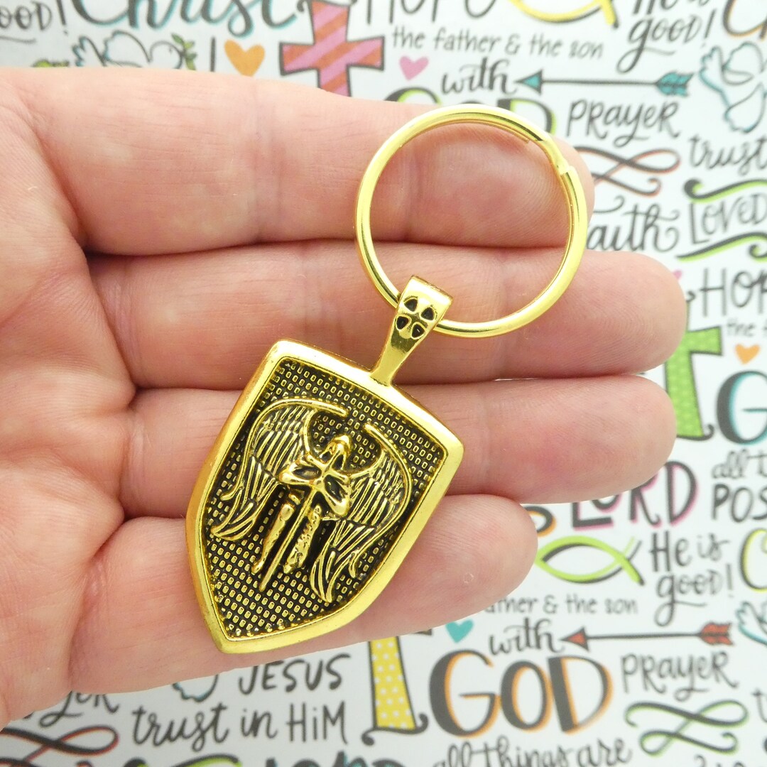 1 Gold St Michael Keychain by TIJC SP1982K - Etsy
