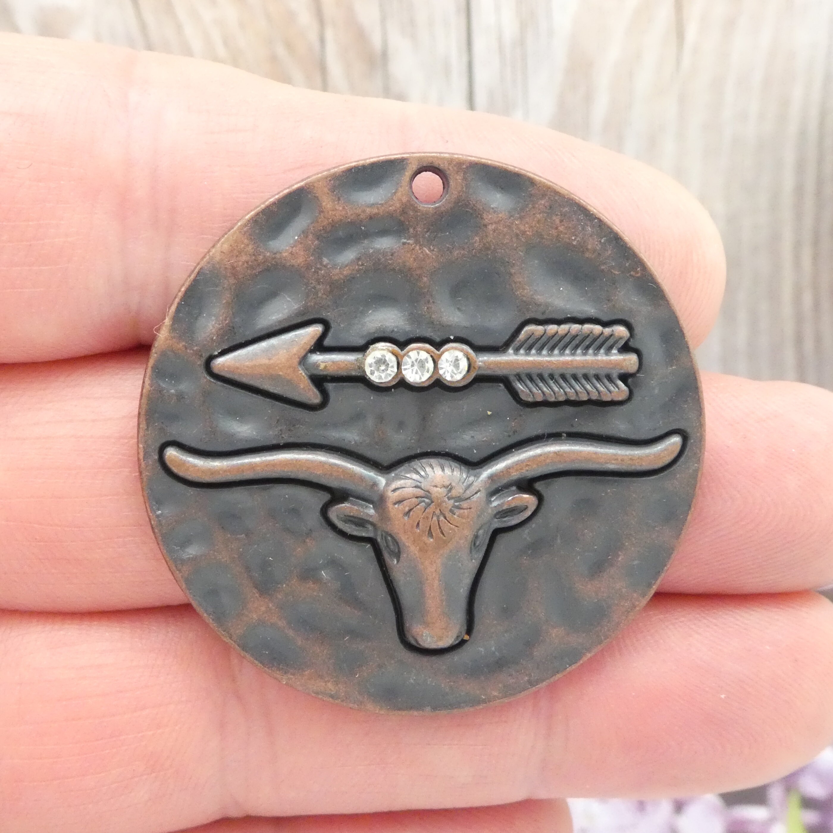 BULK 4 Texas Longhorn Charm Pendant 42x42mm by TIJC SP1499B - Etsy