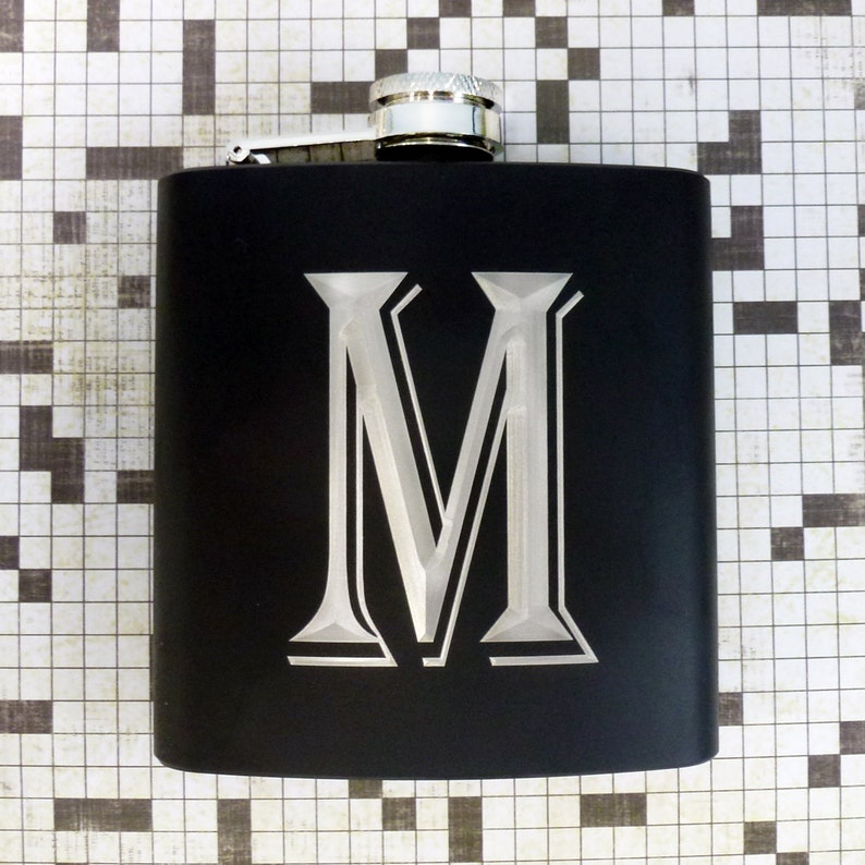 1 Groomsmen Flask Single Letter Engraved Personalized Gifts - Etsy