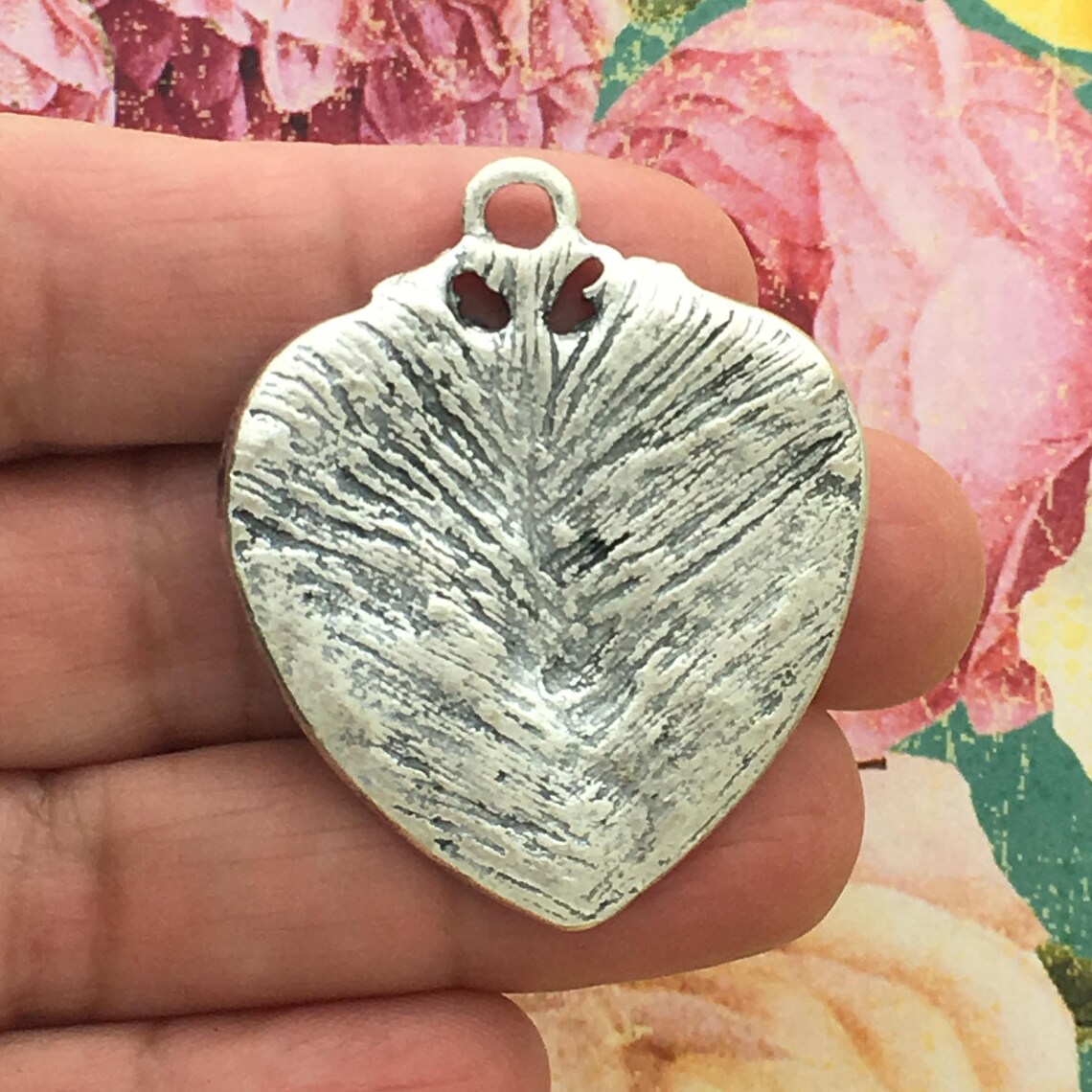 2 Angel Heart Charm Pendant Silver by TIJC SP1351 - Etsy