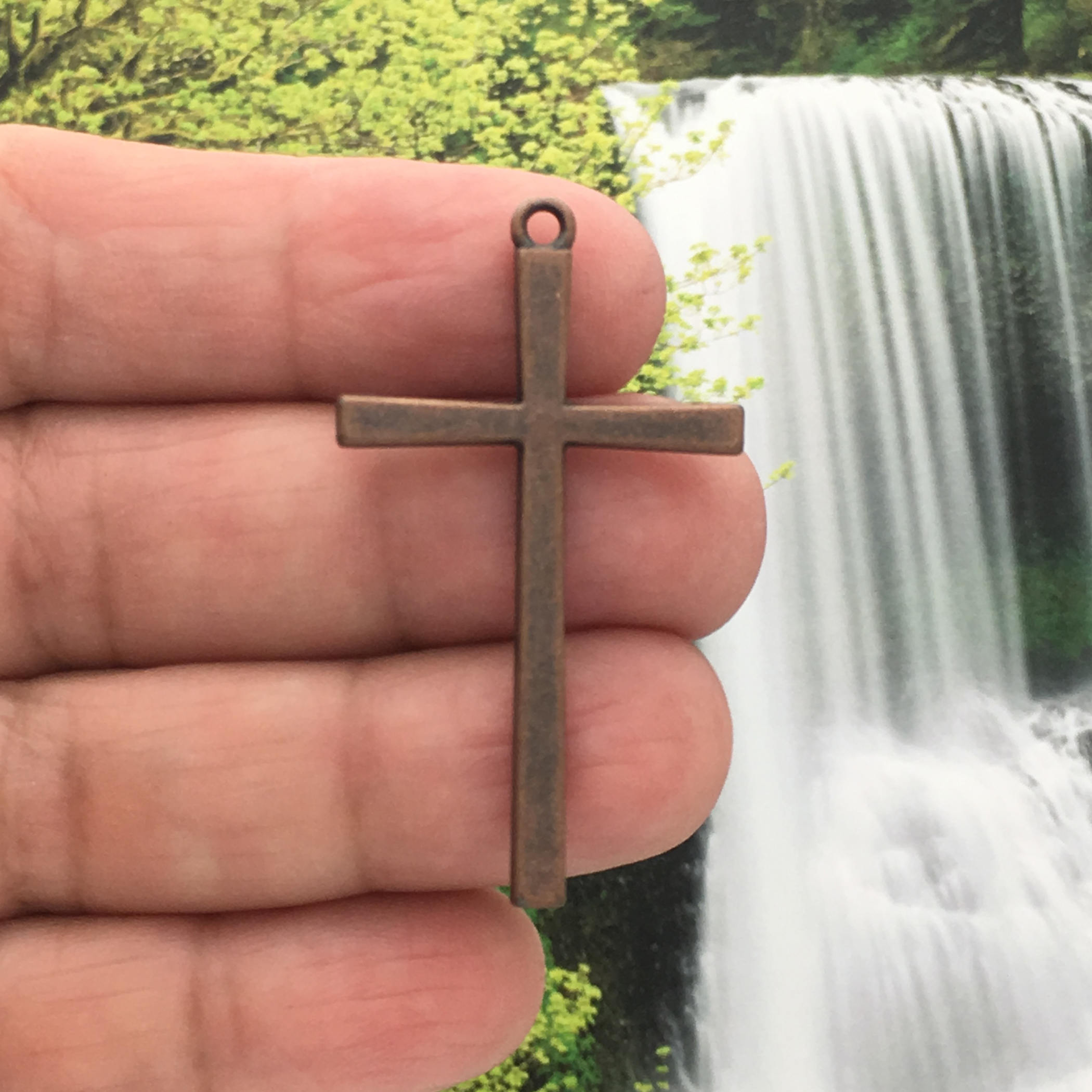 BULK 20 Copper Simple Cross Charm Pendant by TIJC SP1524B | Etsy