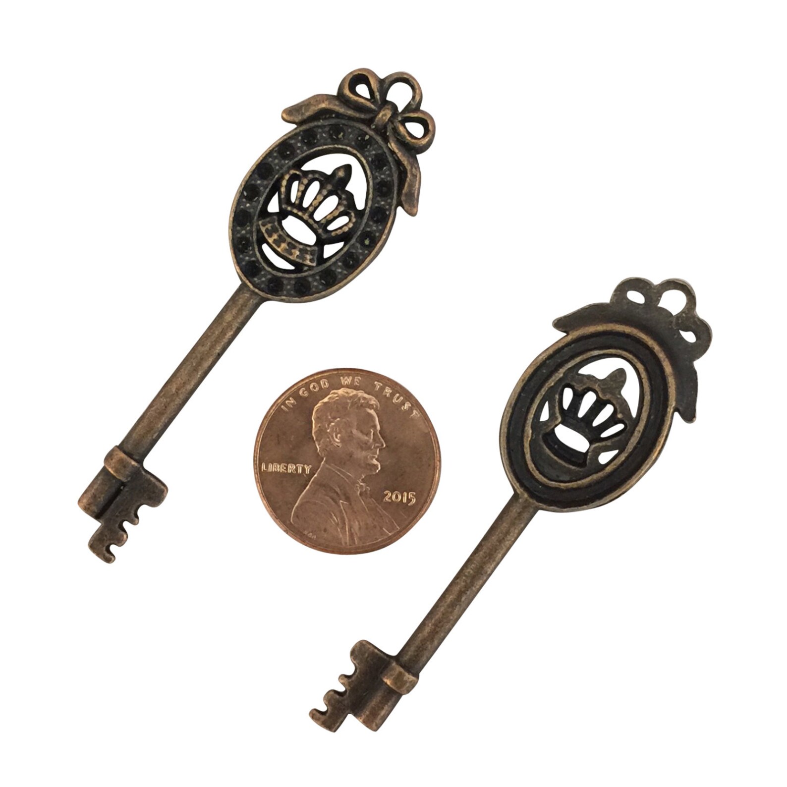 BULK 16 Crown Key Pendant Copper Large by TIJC SP1456B - Etsy