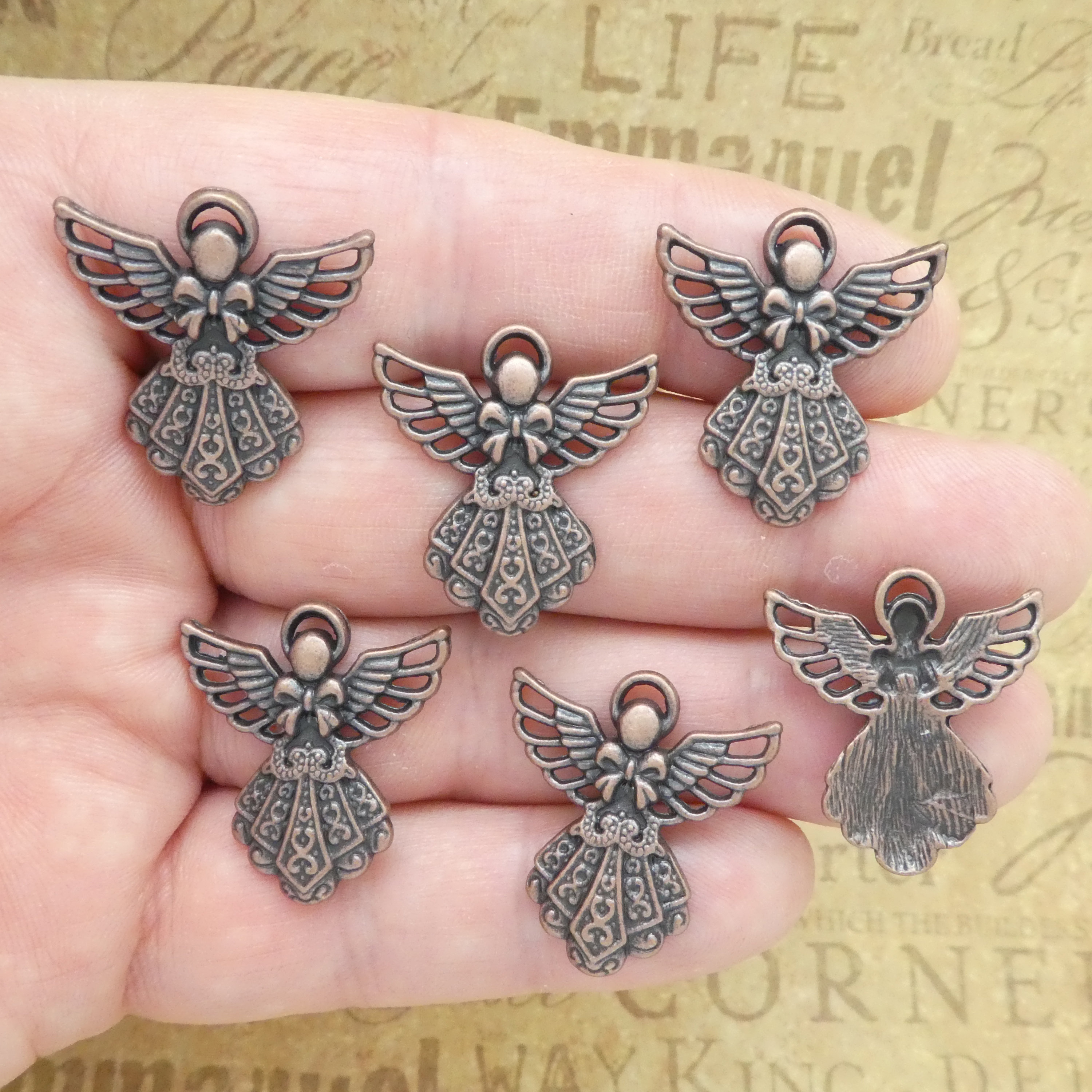 BULK 20 Filigree Angel Charm Pendant Copper by TIJC SP1793B - Etsy