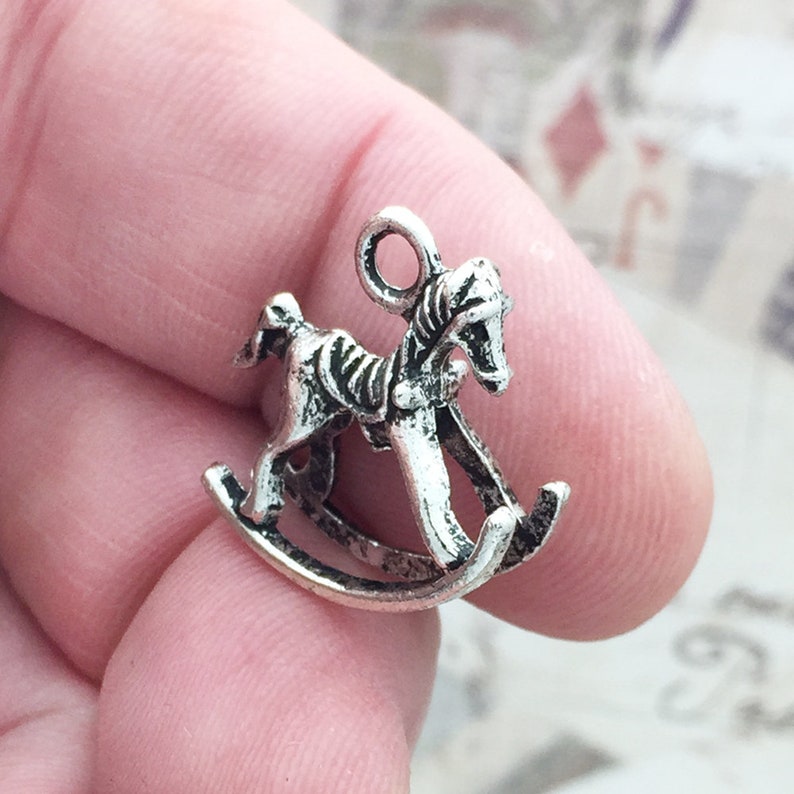 6 Rocking Horse Charm Silver by TIJC SP0311 - Etsy