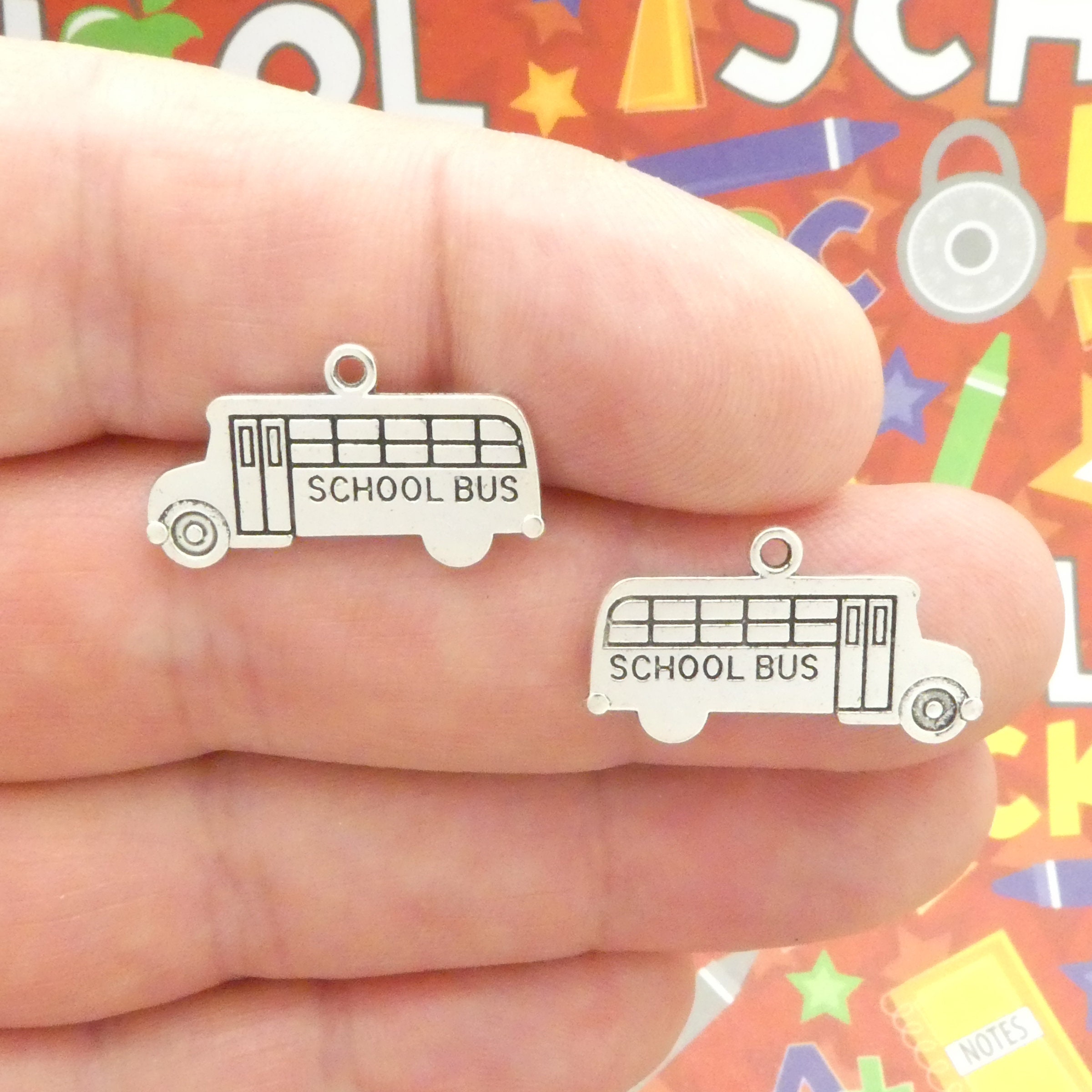 BULK 40 School Bus Charm Silver by TIJC SP0137B - Etsy
