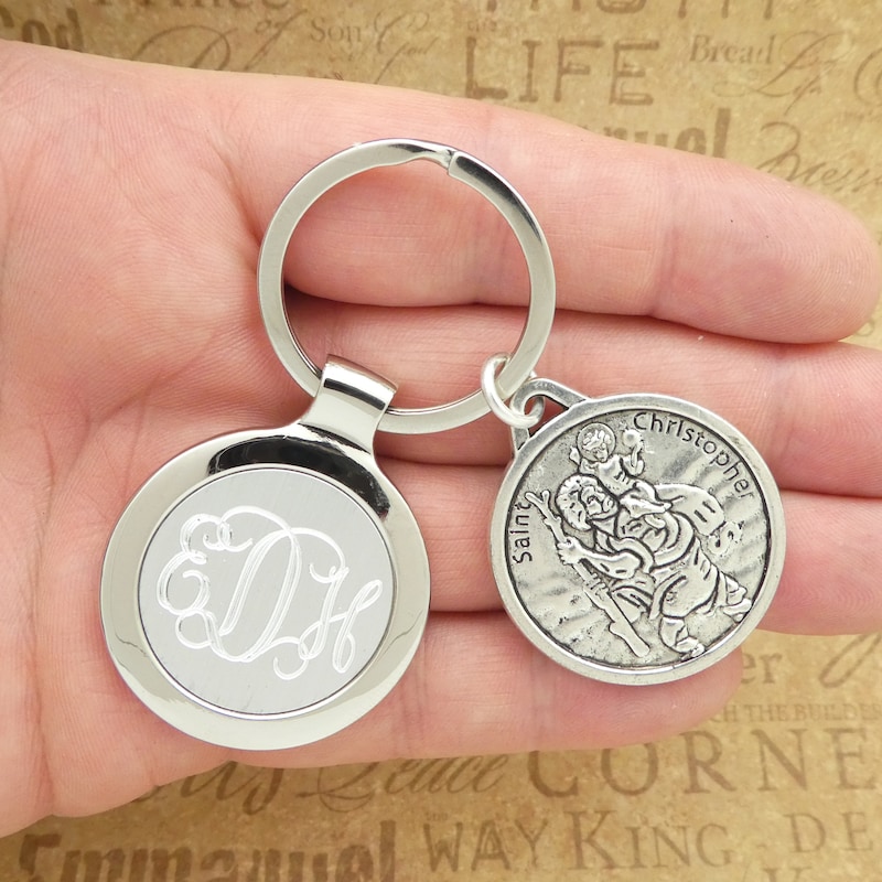 Monogram Keychain - Etsy