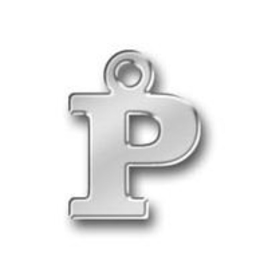 1 Initial Pendant Alphabet Letter P Silver Letter Charm Necklace ...
