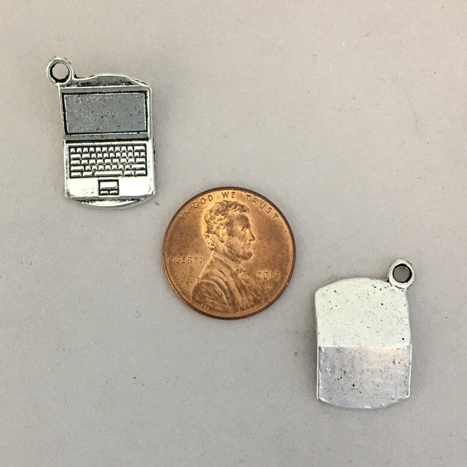 8 Laptop Computer Charm Teacher Silver by TIJC SP0208 - Etsy