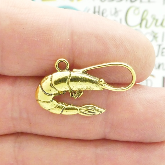 8 Louisiana Gold Shrimp Charm Pendant by TIJC SP1956 | Etsy