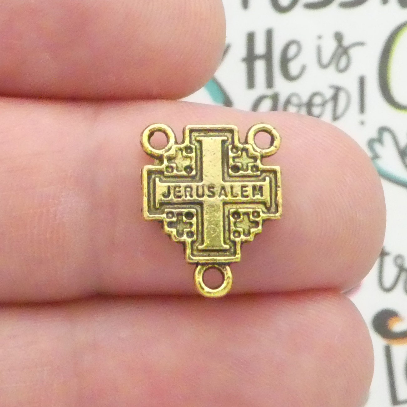 10 Jerusalem Cross Rosary Centers Gold by TIJC SP1216 - Etsy