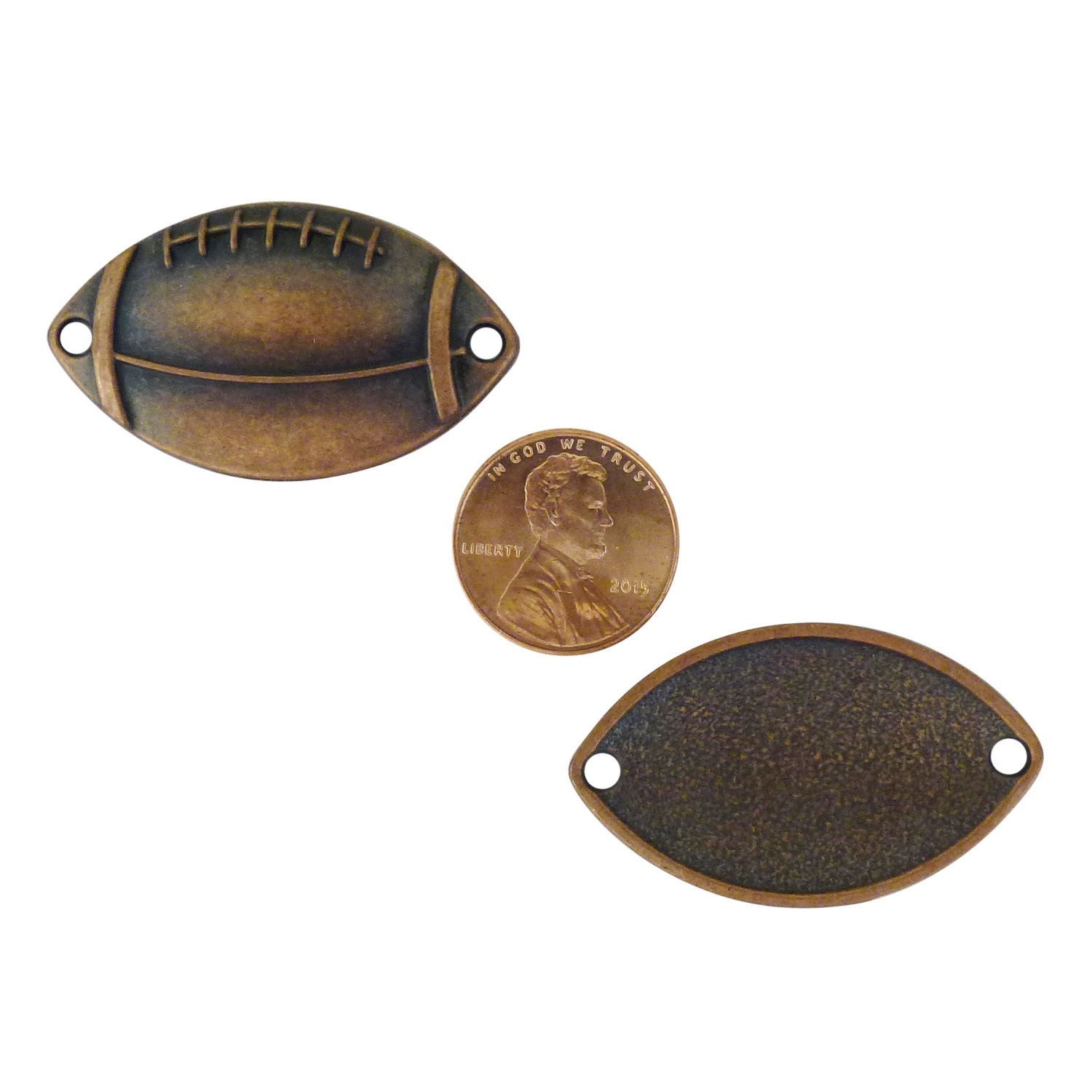 BULK 12 Football Connector Charm Copper by TIJC SP1319B - Etsy