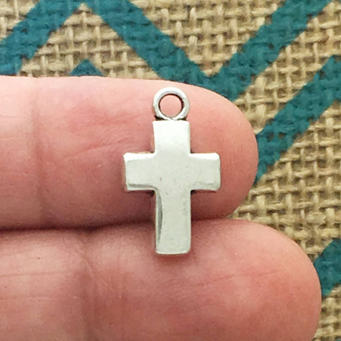 6 Silver Simple Cross Charm Pendant Double Sided by TIJC - Etsy