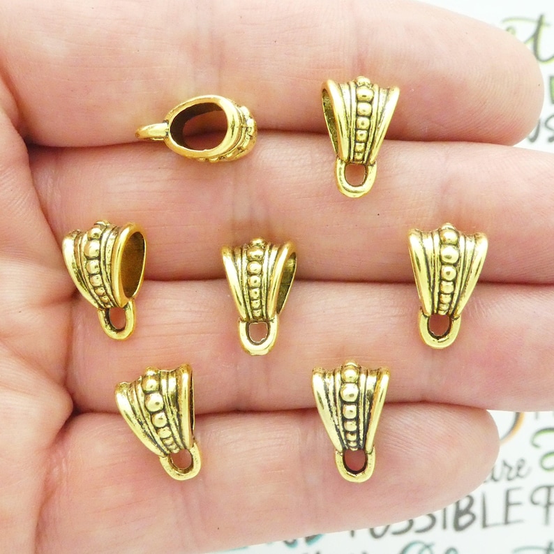 8 Gold Jewelry Bails 15x10mm by TIJC SP1960 - Etsy