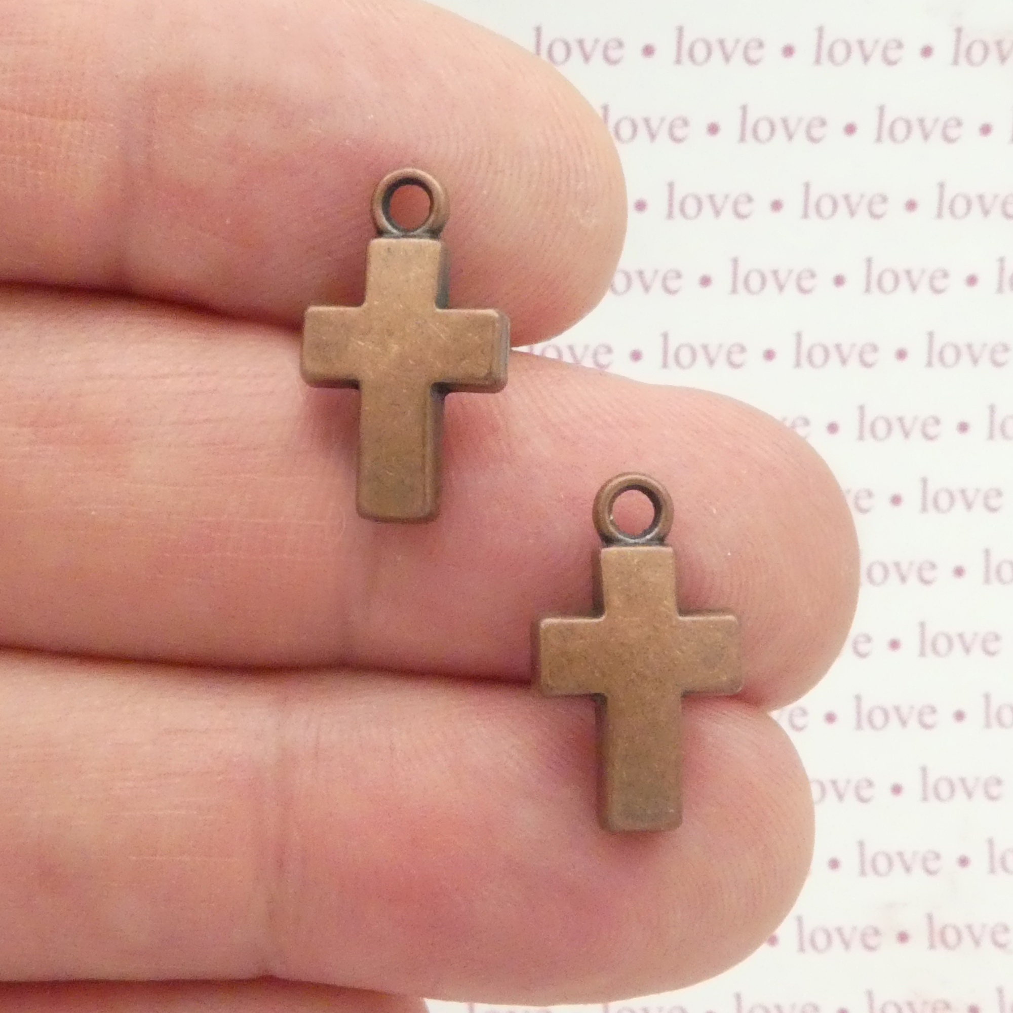 6 Simple Cross Charm Copper by TIJC SP1566 | Etsy