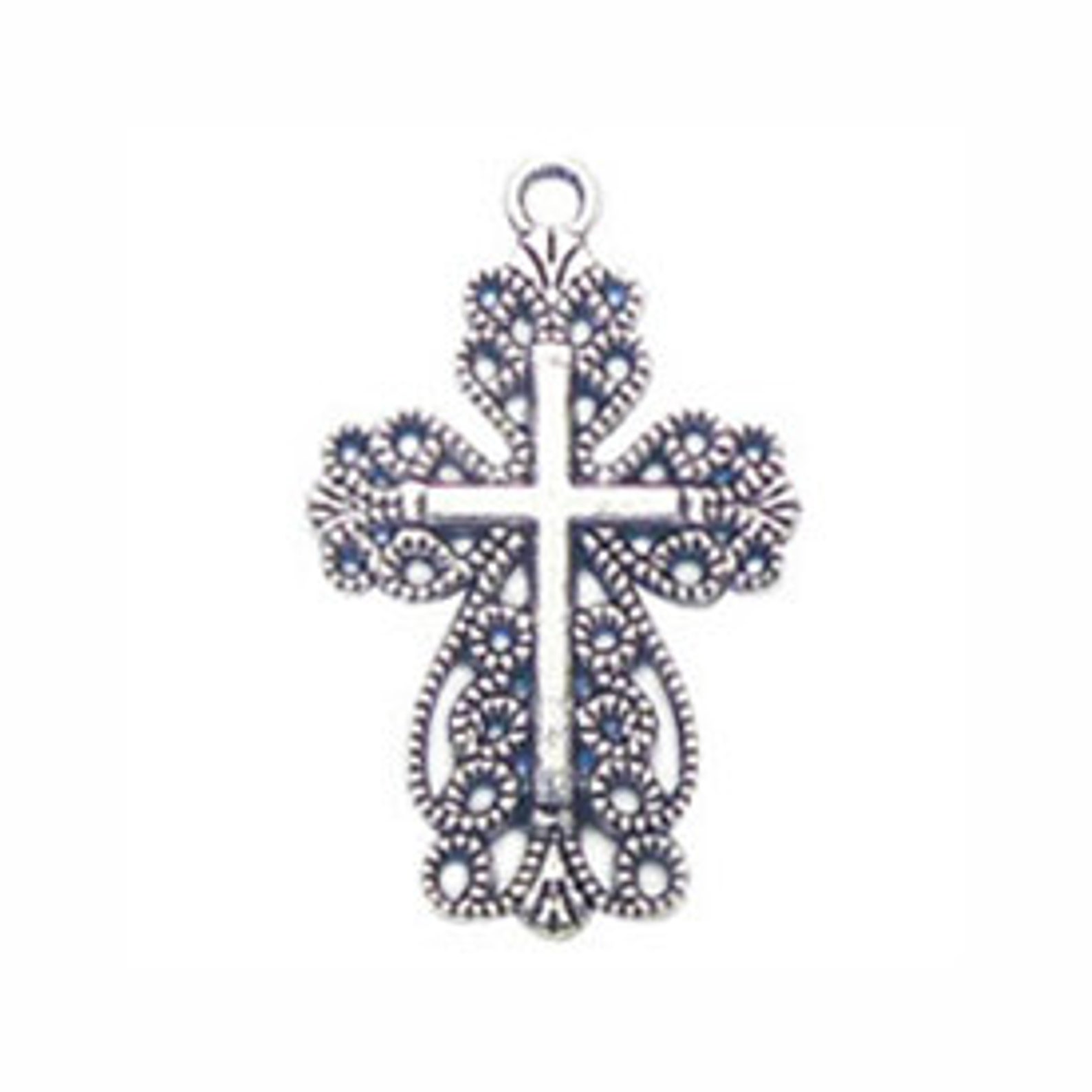 6 Silver Filigree Cross Charm Pendant by TIJC SP0949 - Etsy