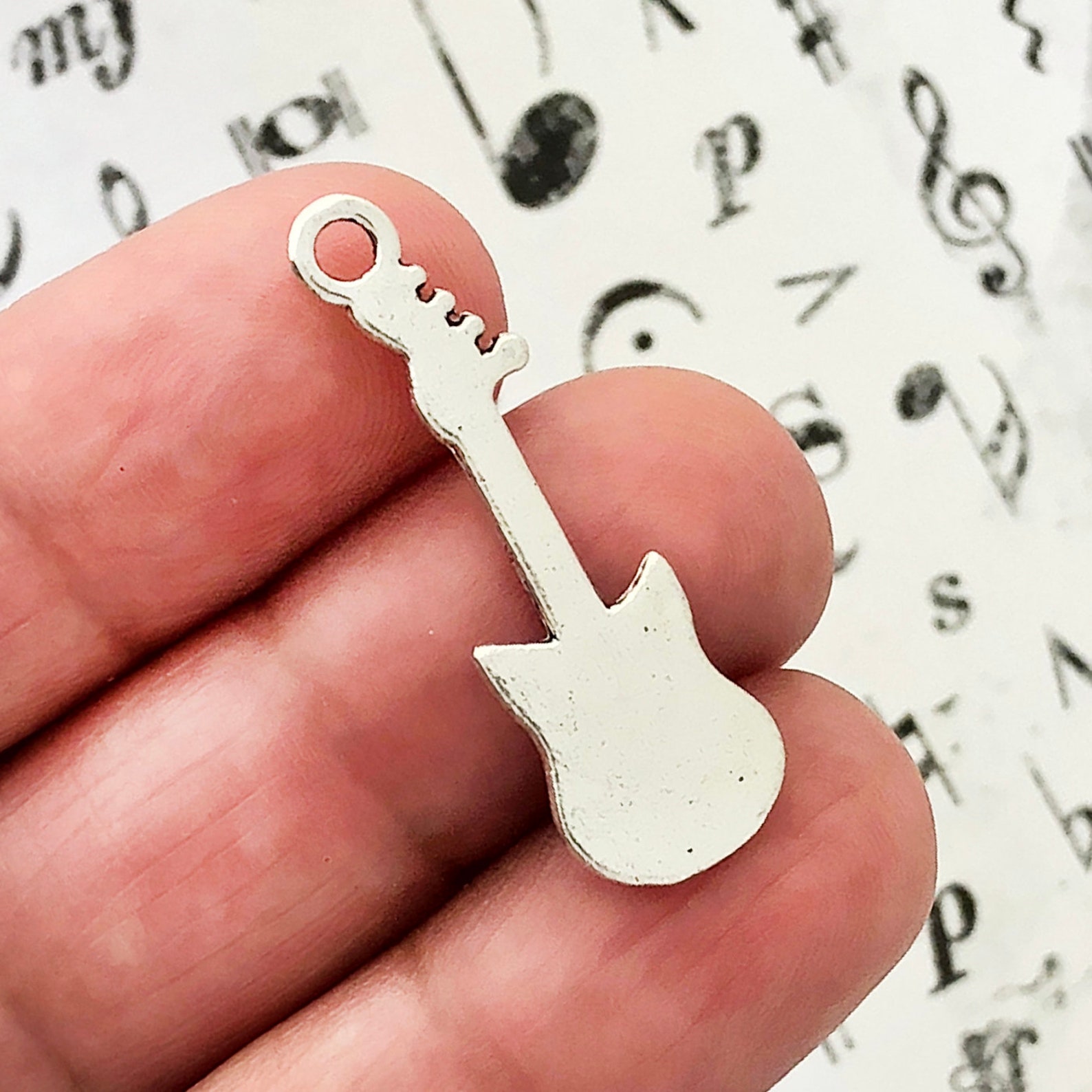 BULK 40 Electric Guitar Charm Silver by TIJC SP0116B - Etsy