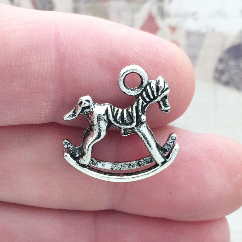6 Rocking Horse Charm Silver by TIJC SP0311 - Etsy