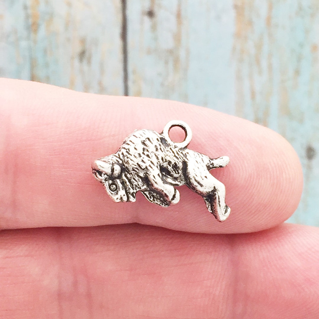 BULK 20 Silver Buffalo Charm by TIJC SP0247B - Etsy