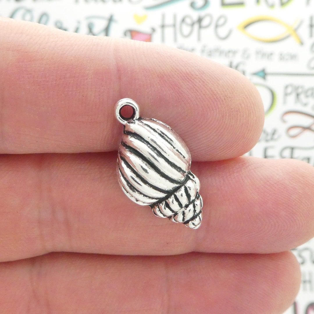 BULK 30 Silver Sea Shell Charm 23x17mm by TIJC SP0292B - Etsy