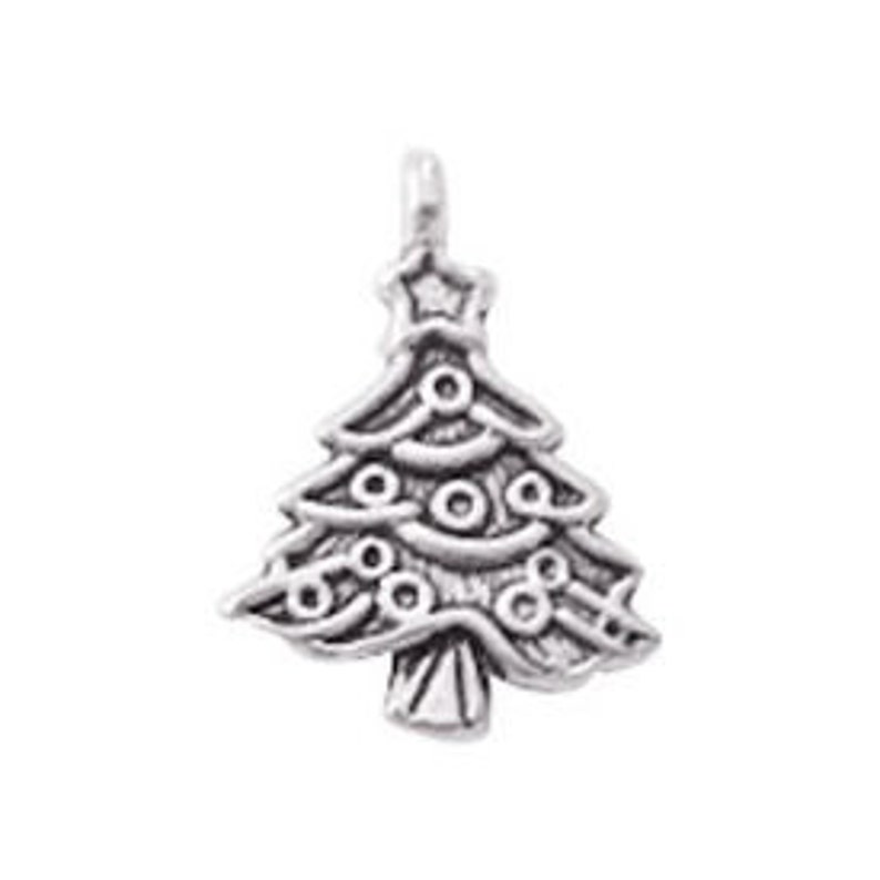 BULK 40 Christmas Tree Charm Silver by TIJC SP0248B | Etsy