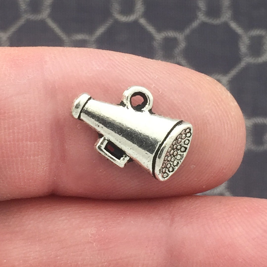 10 Silver Megaphone Cheer Charm by TIJC SP0192 - Etsy