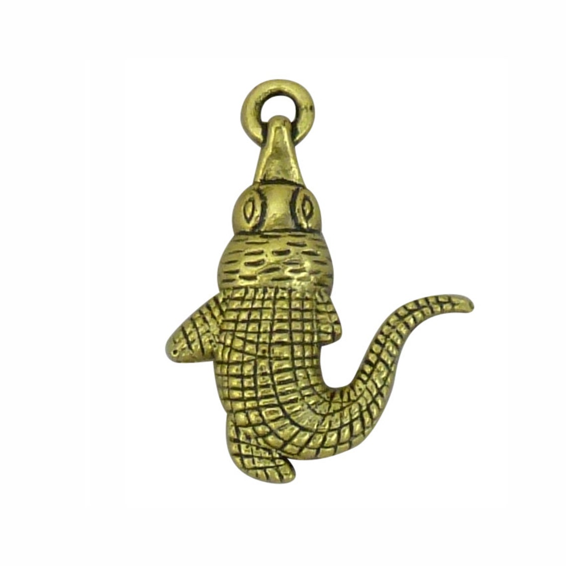 10 Gold Gator Charm Alligator Pendant 25x19mm by TIJC SP1201 | Etsy