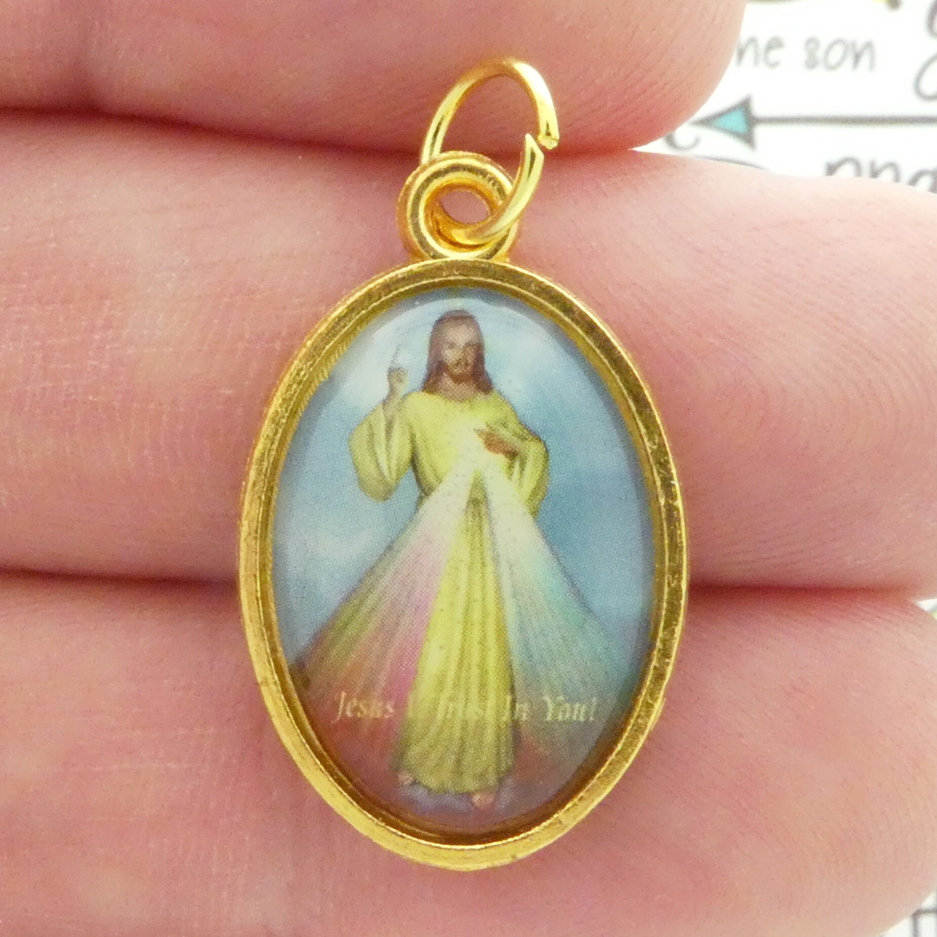1 Divine Mercy Medals Bulk in Gold Pewter by TIJC SP6020 - Etsy