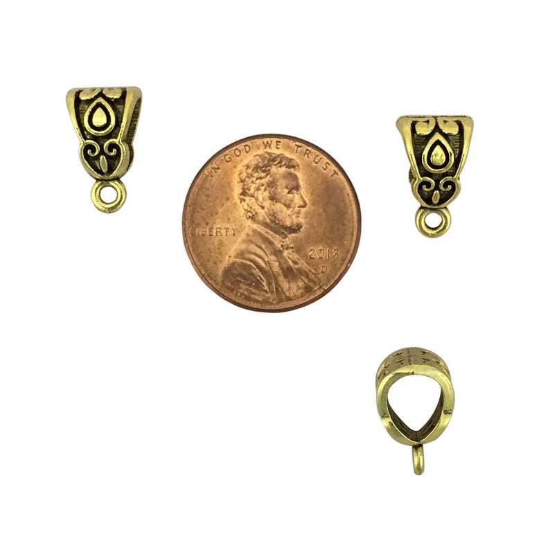 BULK 40 Small Gold Jewelry Bails 13x8mm by TIJC SP1398B | Etsy