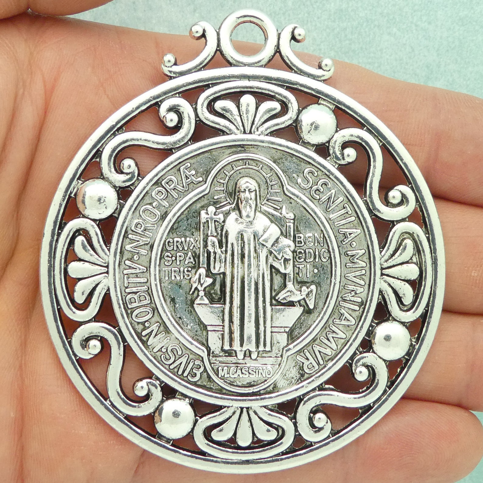 1 St Benedict Medal Silver Large by TIJC SP1772 - Etsy
