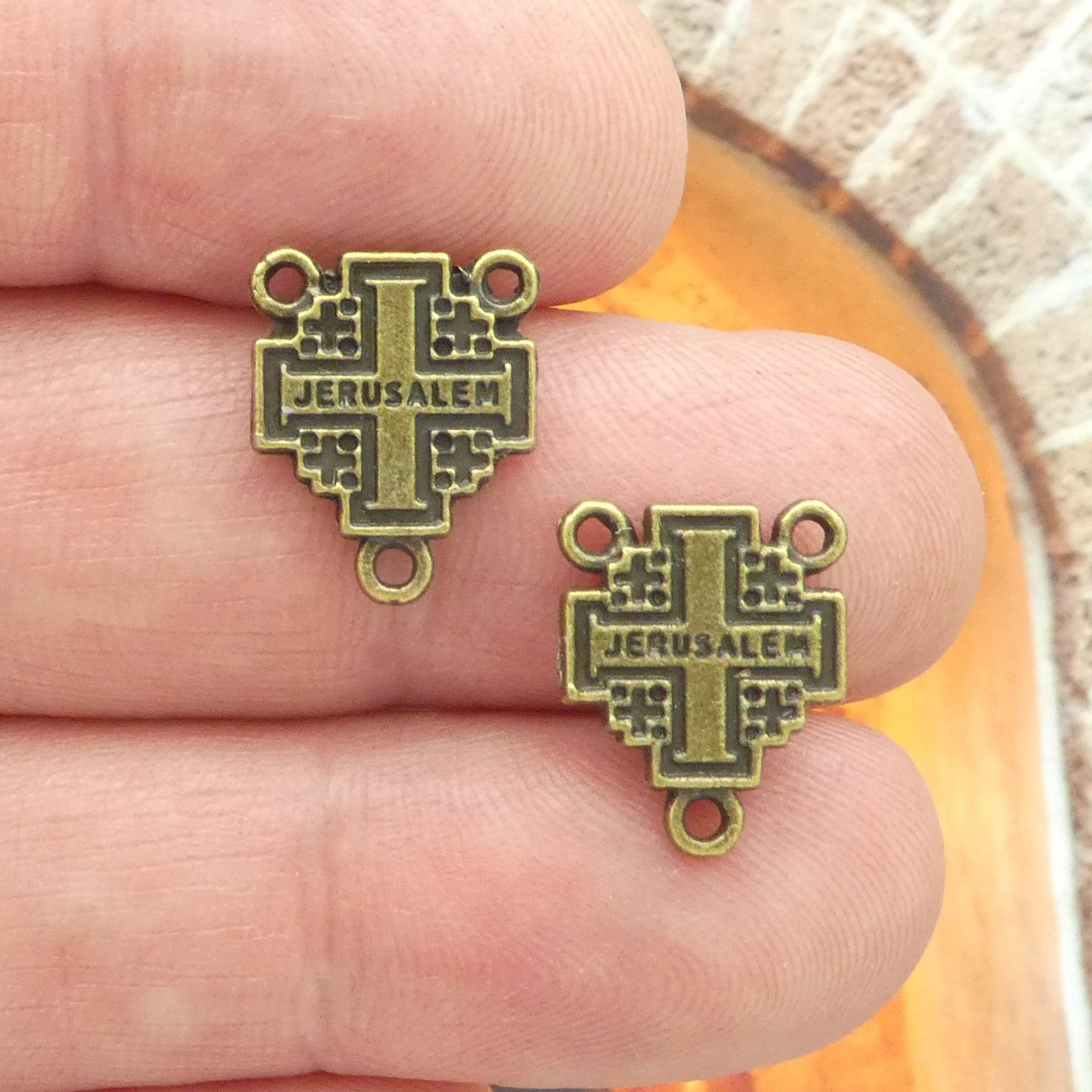 Bulk 40 Rosary Centers Jerusalem Cross Bronze by TIJC SP2150B | Etsy