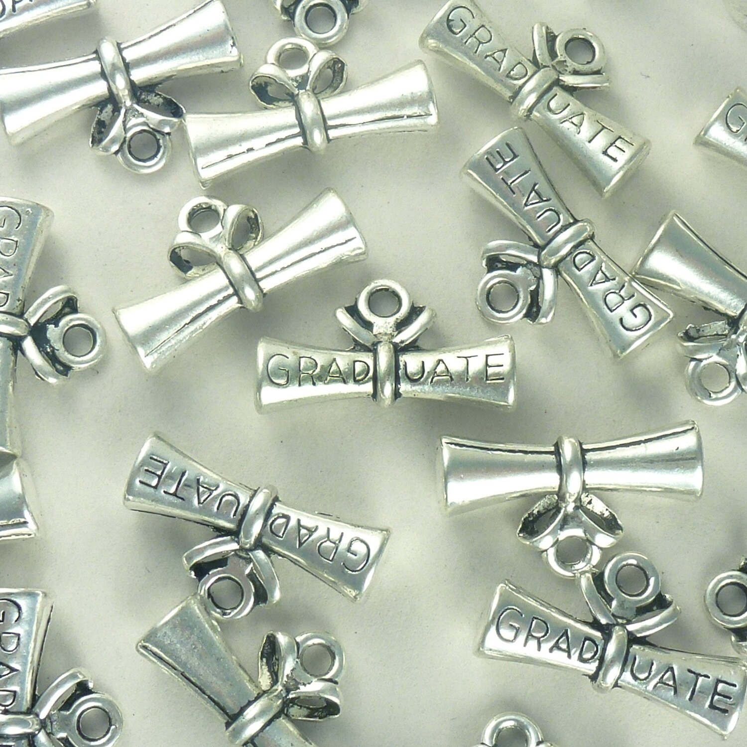 5 Silver Diploma Charm Graduation Pendant by TIJC SP1007 - Etsy