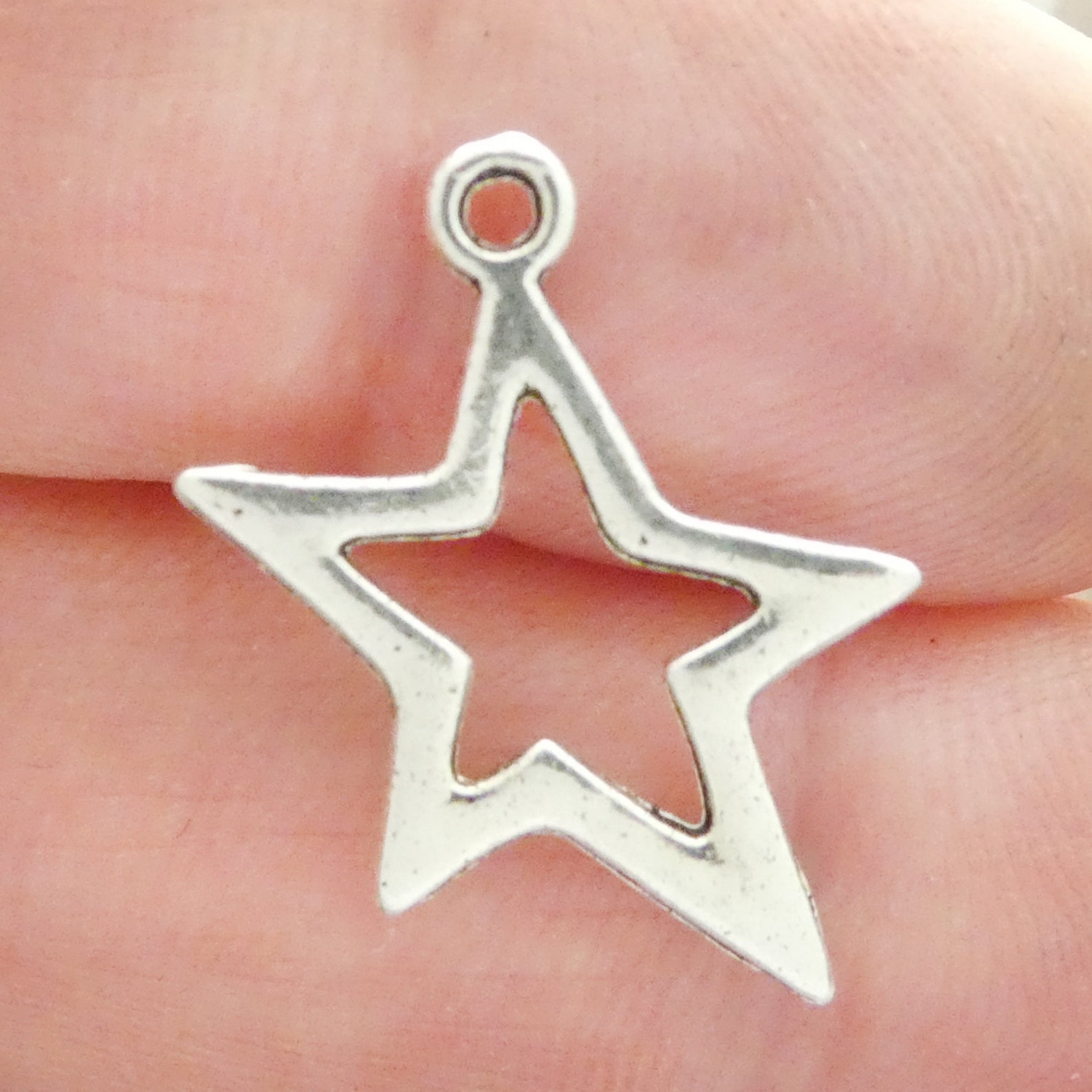 10 Star Charm Silver 24x18mm by TIJC SP1026 | Etsy