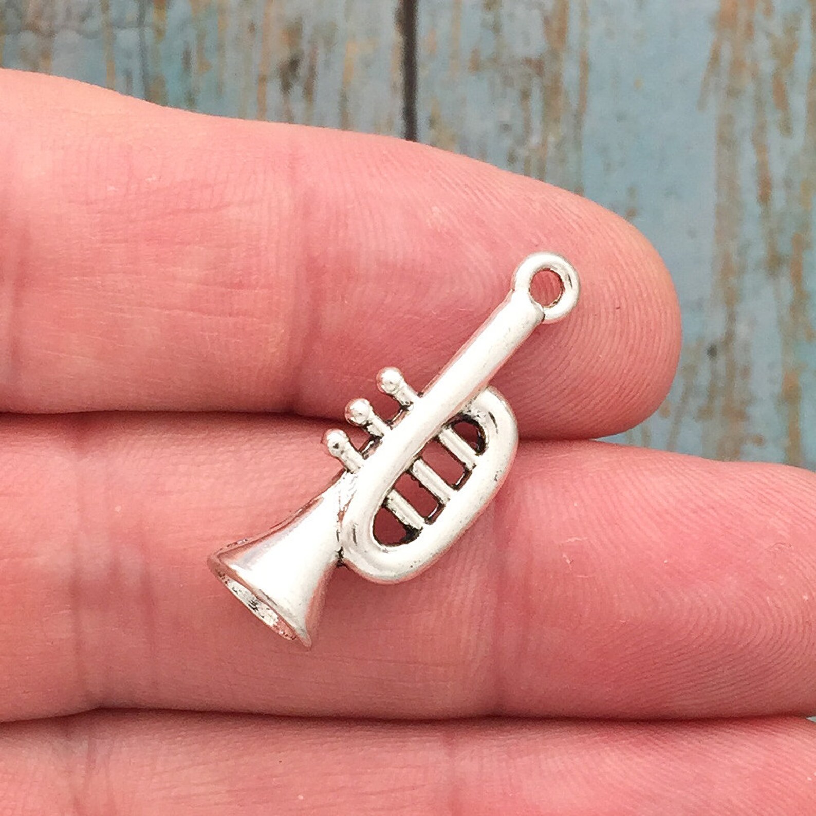 4 Trumpet Charm Silver by TIJC SP0764 | Etsy