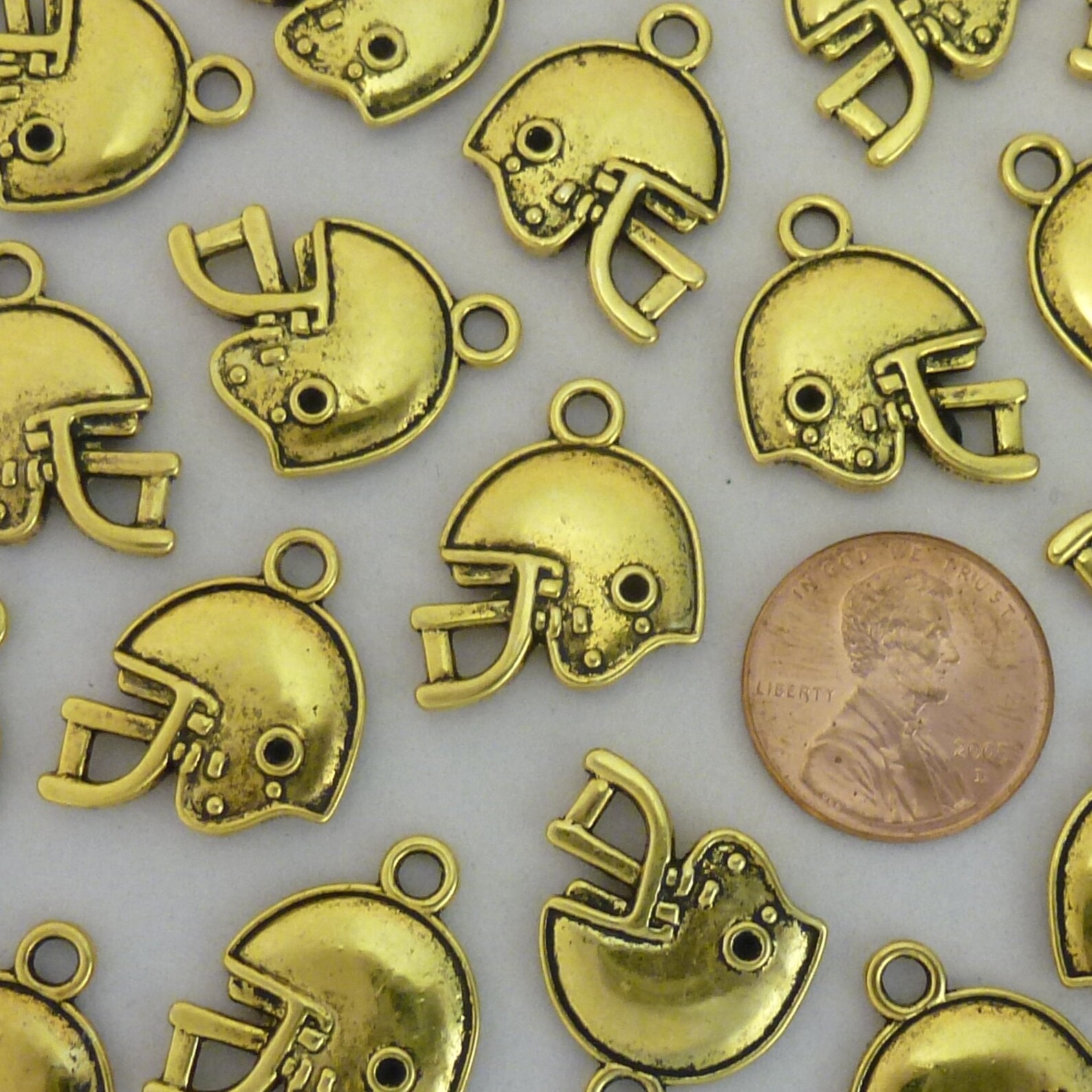 BULK 20 Gold Football Helmet Charm by TIJC SP1221B - Etsy