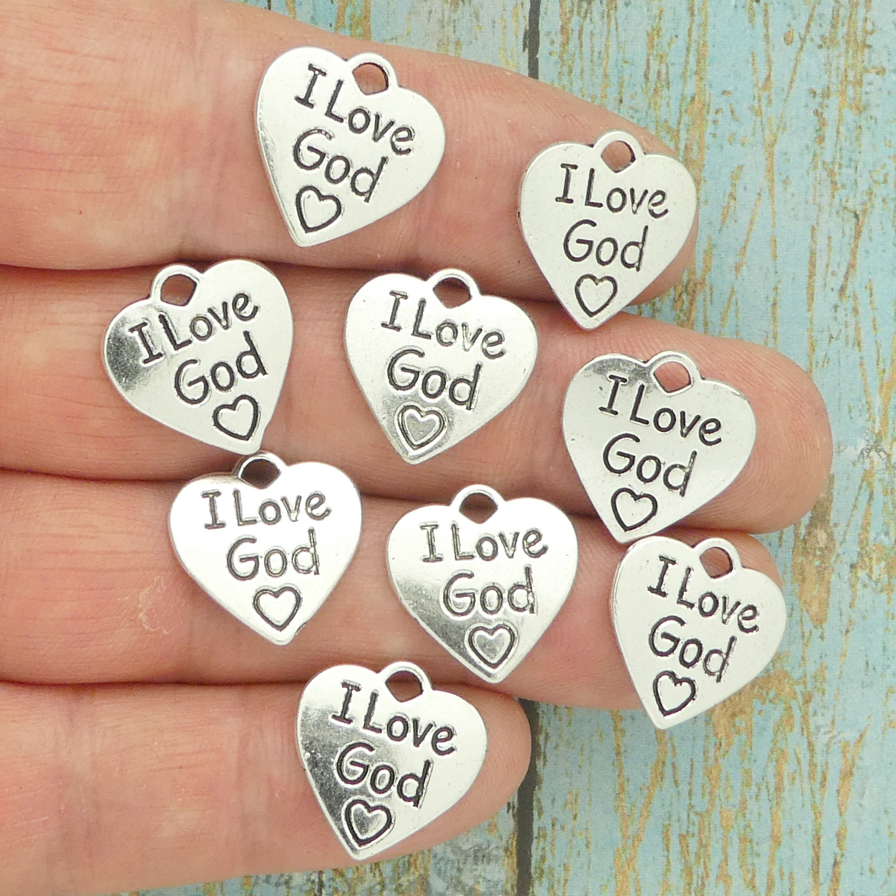 10 I Love GOD Charm Silver by TIJC SP1732 - Etsy